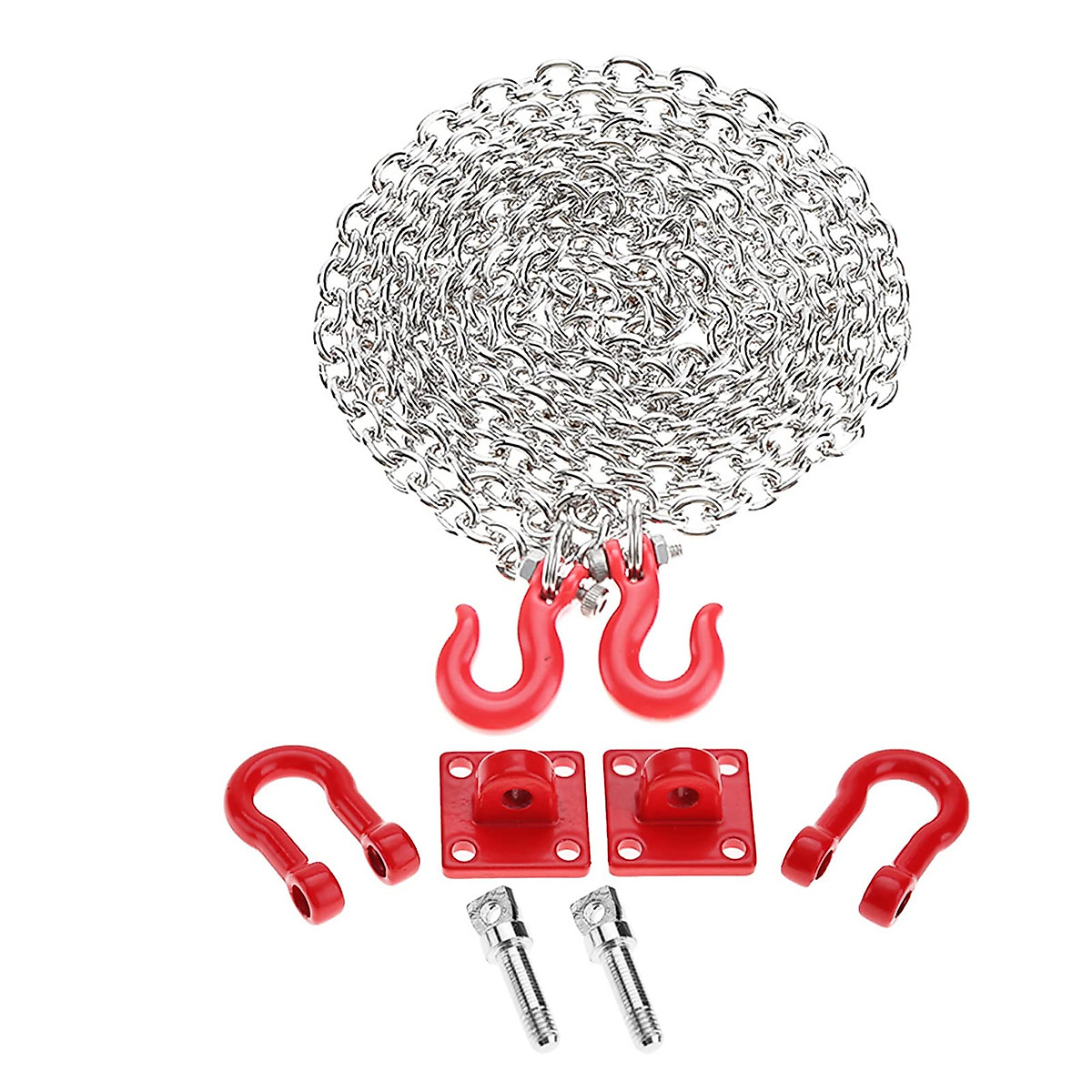 U Shaped Tow Hook, RC Tow Hook Chain for 1/10 Scale Rc Cars, Trailer Chain Metal Assemble Parts for Rc Climbing Crawler Car