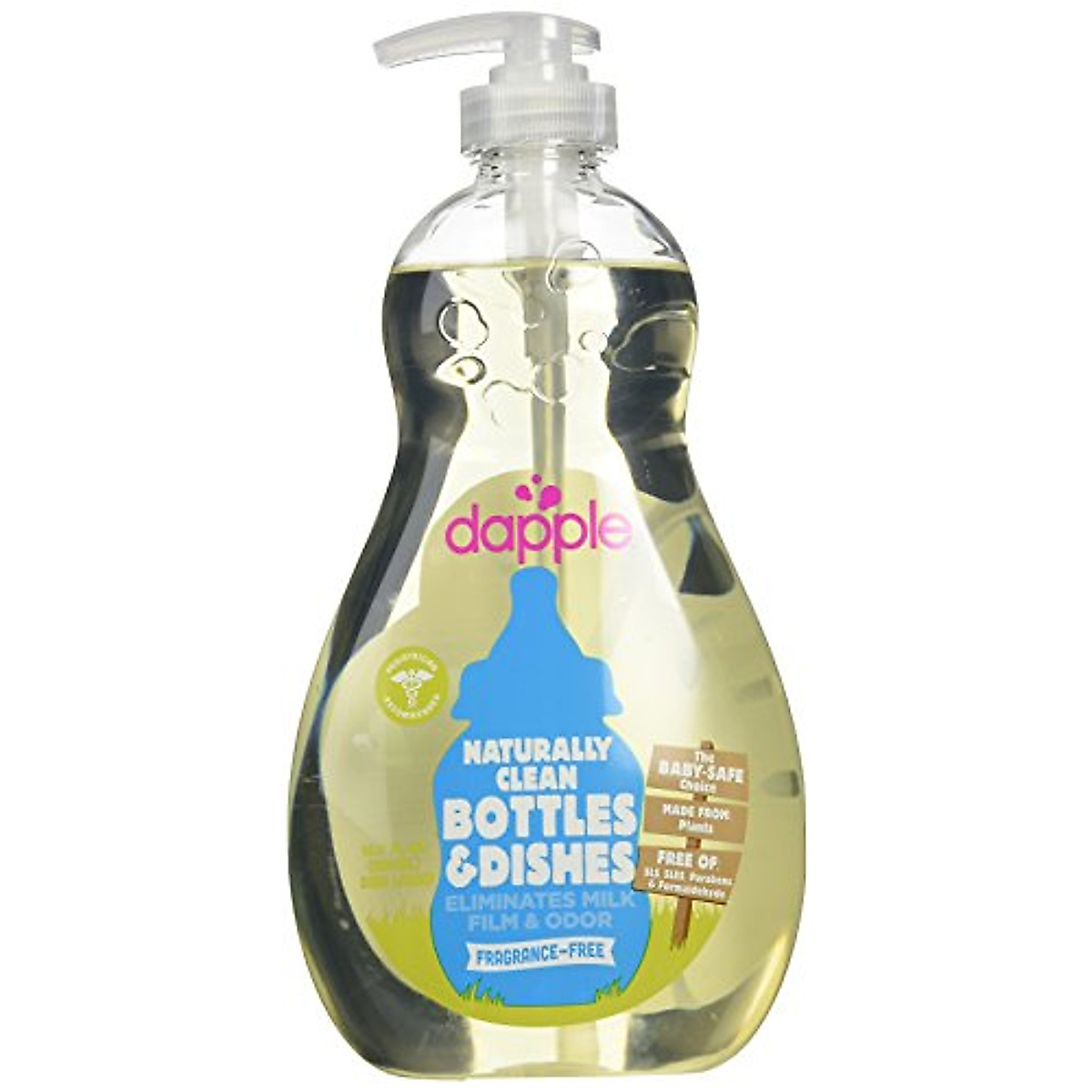 Dapple Baby Bottle & Dish Liquid - Fragrance Free, 16.9 Fl Oz (Pack of 2)