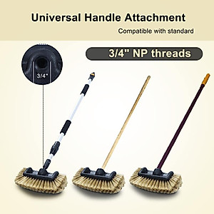 MEEJIE 10.8" Flow-Thru Soft Car Wash Brush Head for Auto Cars RV SUV Deck Truck Boat House Siding Camper Exterior Washing Cleaing Floors, Gold