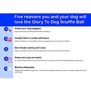 Glory To Dog Puppy and Small Breed Snuffle Interactive Foraging Dog Puzzle Ball Toy Blue