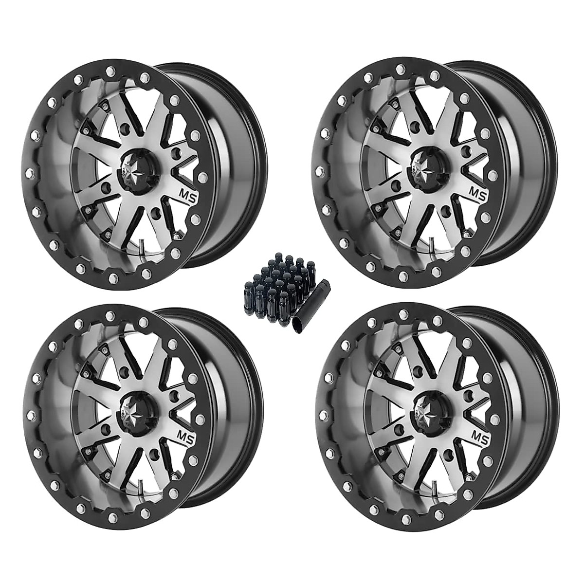 Full Set Of MSA M21 Lok Beadlock 14x7 4/110 00MM Wheels