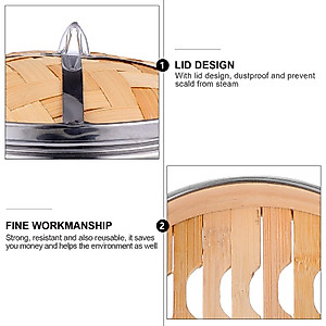 Bamboo Steamer Basket for Chinese Asian Cuisine?5.7INCH Steaming Basket Bun Vegetable Steamer, Dumpling Steamer Bamboo Steam Basket For Steaming Dim Sum Dumplings Buns Vegetables Fish Rice