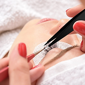 YEEPSYS 4 Pcs Professional Stainless Steel Tweezers, Women Men Precision Eyebrow Remover for Ingrown Hair, Facial Hair, Beard, Blackhead (Black)