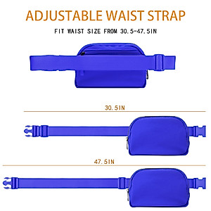 ZOPPEN Fanny Packs for Women Mini Belt Bag, Small Waist Bag Water Proof Fanny Pack Crossbody with Adjustable Strap, Everywhere Belt Bag Dupes for Travel Running Hike Work Out, Blue