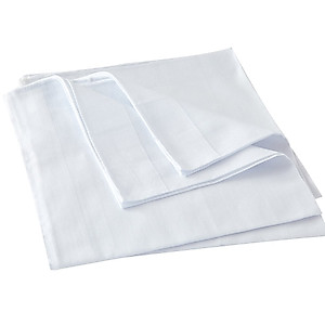 RDS HANKYTEX Men's Handkerchiefs,100% Soft Cotton,White Hankie Pack of 12 Pieces