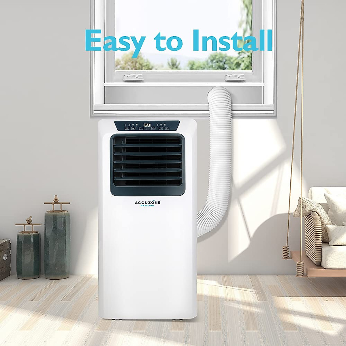 ACCUZONE Maxicool 11,000 BTU (SACC 6,000 BTU) Portable Air Conditioner 3-in-1 AC Portable, Dehumidifier, Fan for Rooms up to 350Sq ft.