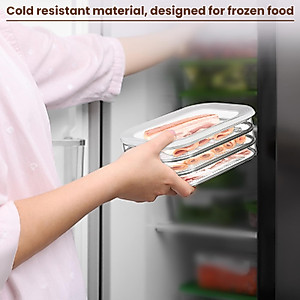 Deli Meat Container for Fridge,Bacon Container for Refrigerator,Lunch Meat Container,Lunch Meat,Fish Slices,Cheese Slices,Bacon