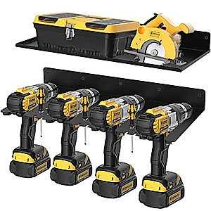 Foozet Power Tool Organizer and 2 Layers Power Tool Storage Rack,Drill and Tool Storage,Cordless Drill Storage,Wall Mount Tool Organizer