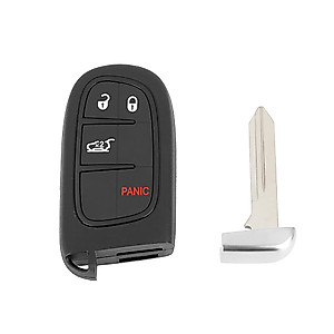 X AUTOHAUX Car Replacement Key Fob Shell Case 68159657AG for Jeep Cherokee 2015-2017 for Ram 1500 2500 3500 2013-2017 4 Key Button Black