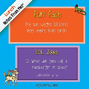 Notes From Me! 101 Tear-Off Lunch Box Notes for Kids, Fun Facts & LOL Jokes, Inspirational, Motivational, Thinking of You, Jokes for Kids, Summer Camp, Back to School Essentials, Ages 8+