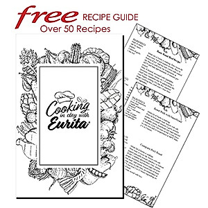 Eurita 99603 Clay Roaster, Sourdough Dutch Oven, Non-stick Dutch Oven, Healthy Clay Pot Cooking, Clay Baker, Versitile Cooking Vessel, Free Recipe Guide, 2 Quarts