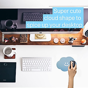 RoxicRokc Mouse Pad Cute 2 Pack, Small Waterproof PVC Mousepad, Non-Slip Rubber Base Personalized Computer Mouse Mat for Office Home (Cloud Mouse Pads)