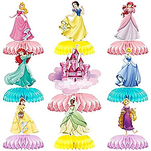Ou Guan 9pack Disne Princess Party Honeycomb Centerpiece Table Decorations Disne Princess Theme Birthday Party Supplies