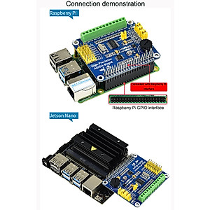 High-Precision AD/DA Expansion Board for Raspberry Pi 4B/3B+/3B/2B/Zero/W/Zero WH and Jetson Nano,Add High-Precision AD/DA Functions to Pi. Onboard ADS1256 8-CH 24bit ADC and DAC8532 2-CH 16bit DAC