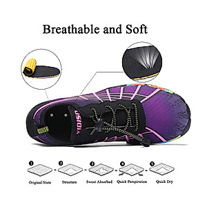 XIDISO Mens Womens Water Shoes Lightweight Quick Dry Barefoot for Swim Diving Surf Aqua Socks Sports Pool Beach Walking Yoga 6 Women/5 Men