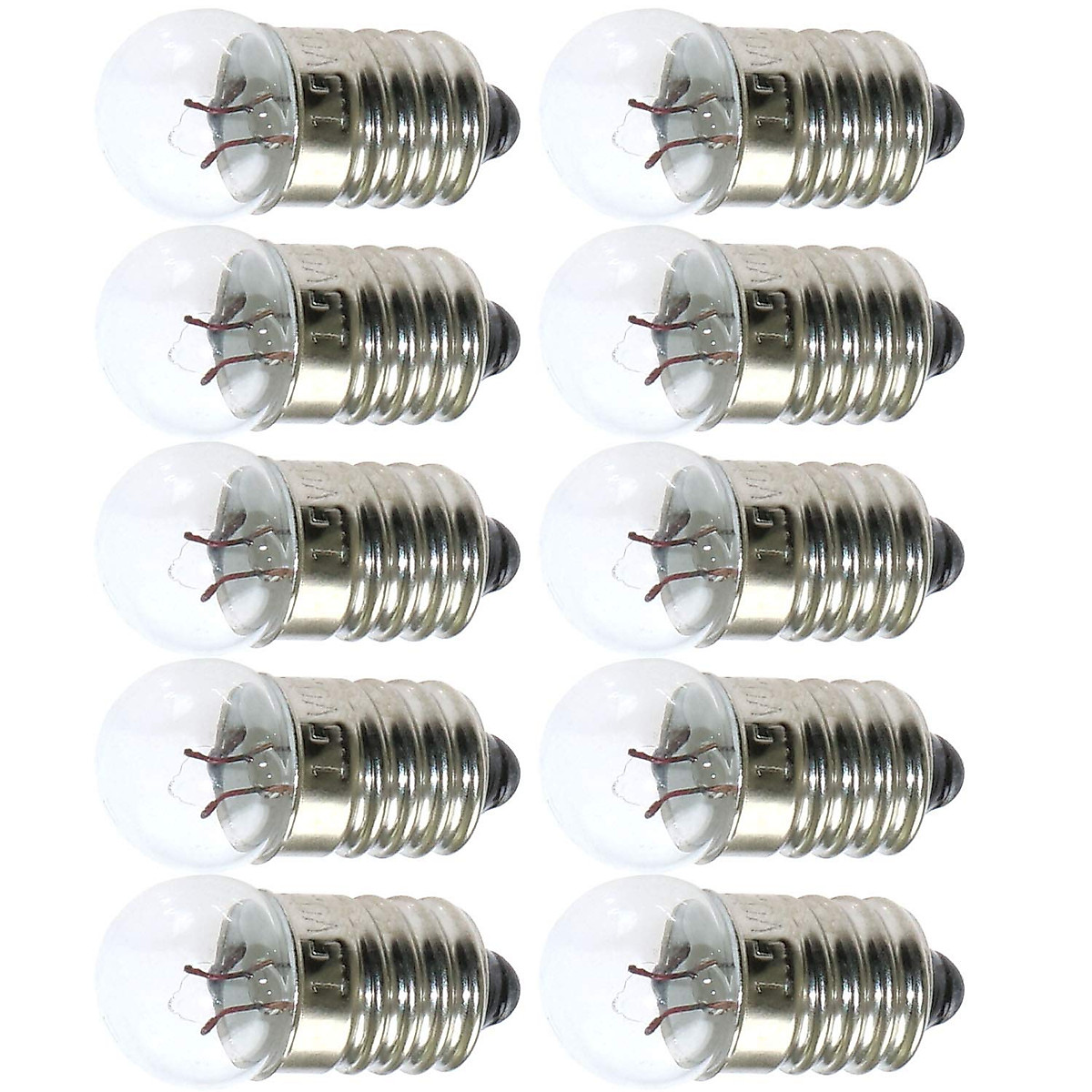MEETOOT 25pcs E10 Mini Light Bulbs 1.5V 0.3A Physical Electrical Experiment Screw Base Indicator Light Incandescent Bulb Old-Fashioned Flashlight Lamp