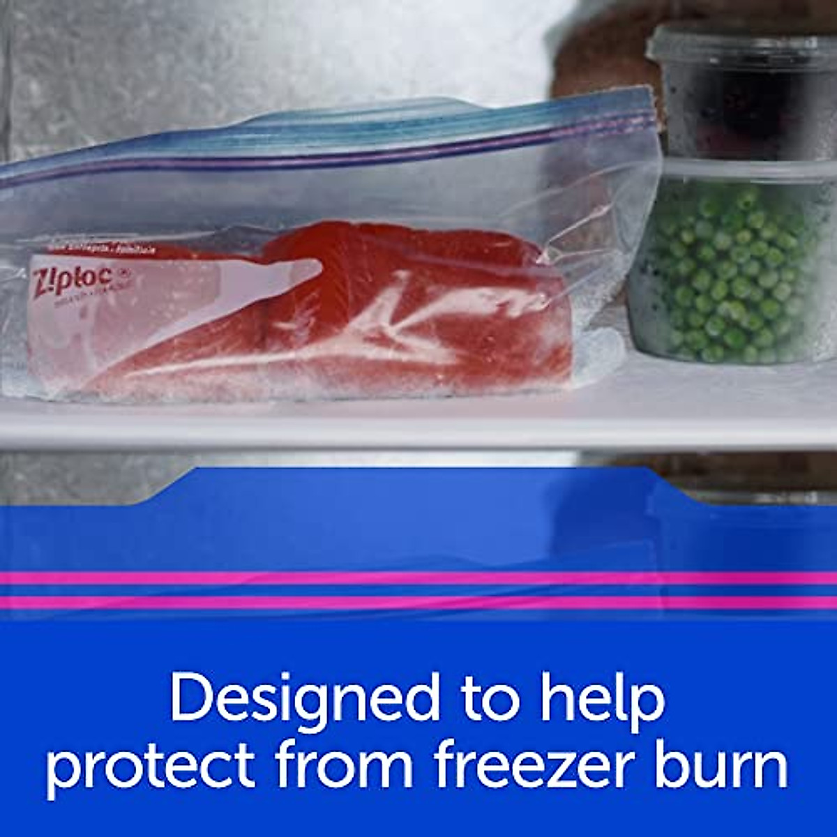 Ziploc 2 Gallon Food Storage Freezer Bags, Grip 'n Seal Technology for Easier Grip, Open, and Close, 30 Bags Total