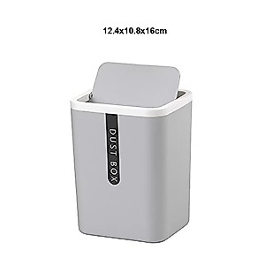 IKAAR Plastic Mini Trash Can with Lid Mini Countertop Trash Can Tiny Desktop Wastebasketfor Bathroom Vanity, Desktop, Tabletop or Coffee Table Grey