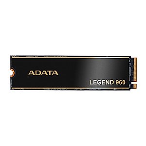 ADATA 4TB SSD Legend 960, NVMe PCIe Gen4 x 4 M.2 2280, Speed up to 7,400MB/s, Internal Solid State Drive for PS5 with Heatsink, Gaming, High Performance Computing, Super Endurance with 3D NAND
