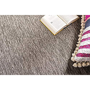 Unique Loom Outdoor Patio Collection Modern Casual Indoor and Outdoor Transitional Indoor and Outdoor Flatweave Gray Area Rug (7' 5 x 10' 0)