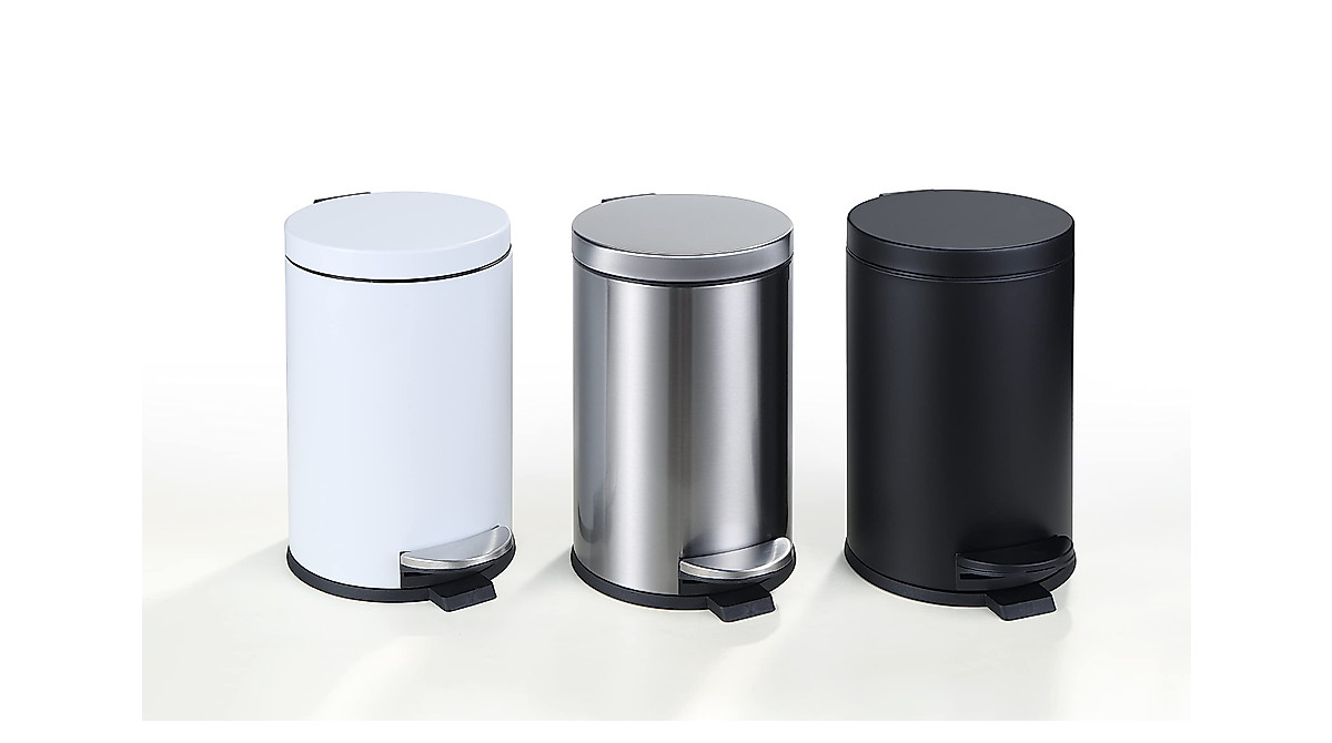 SunnyPoint 4.5L Round Step Trash Can - Slow Close Lid Home