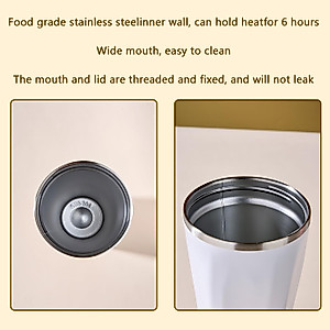 Reginsnow 20oz Insulated Coffee Mug with Lid, Double Wall Stainless Steel Vacuum Insulated Tumbler Cup, Travel Coffee Cup Thermal Cup for Home and Office, Outdoor & Car - Pink to White