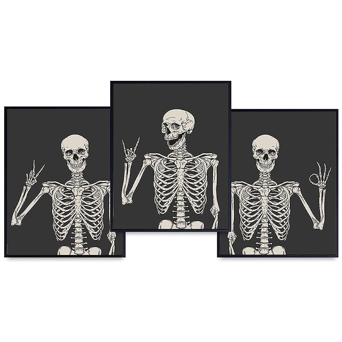 Skeleton Wall Art & Decor - Halloween Wall Decor - Gothic Home Decor - Goth Room Decor - Funny Skull Wall Decor - Pagan Gifts - Bedroom Dorm Man Cave - Men Boys Teens - Witchy Picture Poster Print
