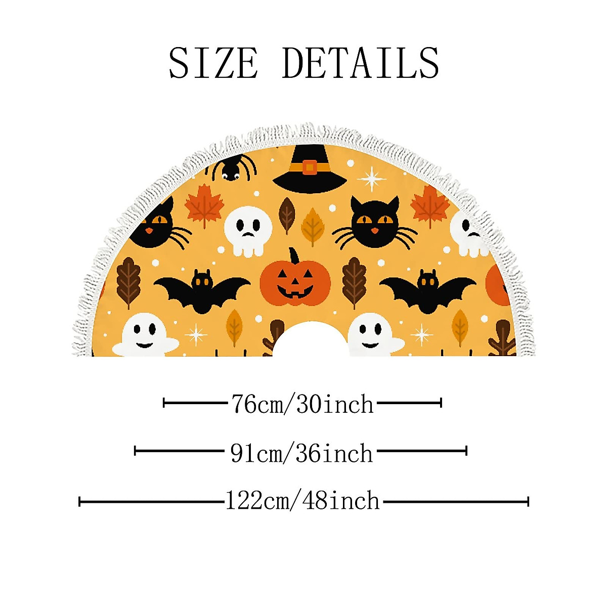 Small Christmas Tree Skirt Halloween Cat Ghost,30 Inch Tree Skirt for Christmas Holiday Party Decoration,Rustic Tree Skirts Mat Home Indoor Outdoor Ornaments
