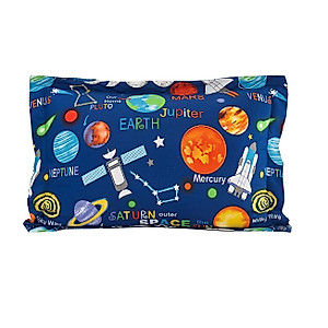 Sapphire Home 8 Piece Space Themed Queen Bedding Set for Boys, Bed in a Bag, Kids Comforter Set with Bed Sheets, Pillow Case, Toy Pillow, Planets, Solar System Bedroom Kit for Toddlers, Queen Size