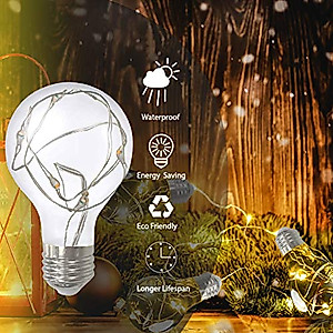 Solar Powered String Lights - Decorative Indoor and Outdoor Solar Power Fairy LED Light String - Bright Waterproof Outside Christmas Lights for Garden, Patio, Porch, Backyard, Bistro