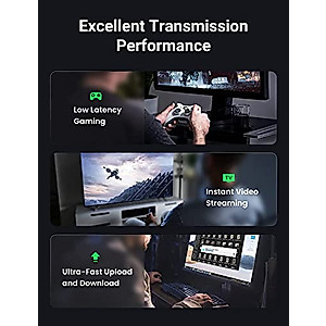 JUXINICE Ultra Thin CAT6a Ethernet Cable 1.5FT Short, Flexible and Light,Ultra Short Crystal Head is Easy to Bend Right Angle, 10Gigabit/Sec Network/High Speed Internet Cable in Nylon Black