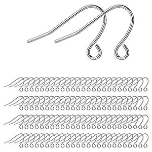 Earring Hooks White Gold Plated Hypoallergenic Ear Wires for DIY Jewelry Findings Unisex（200PCS, 100 Pairs）…
