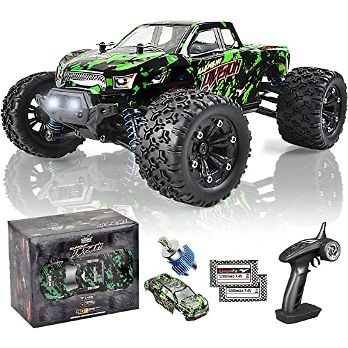 TENSSENX 1:18 Scale All Terrain RC Cars, 40KM/H High Speed 4WD Remote Control Car with 2 Rechargeable Batteries, 4X4 Off Road Monster RC Truck, 2.4GHz Electric Vehicle Toys Gifts for Kids and Adults