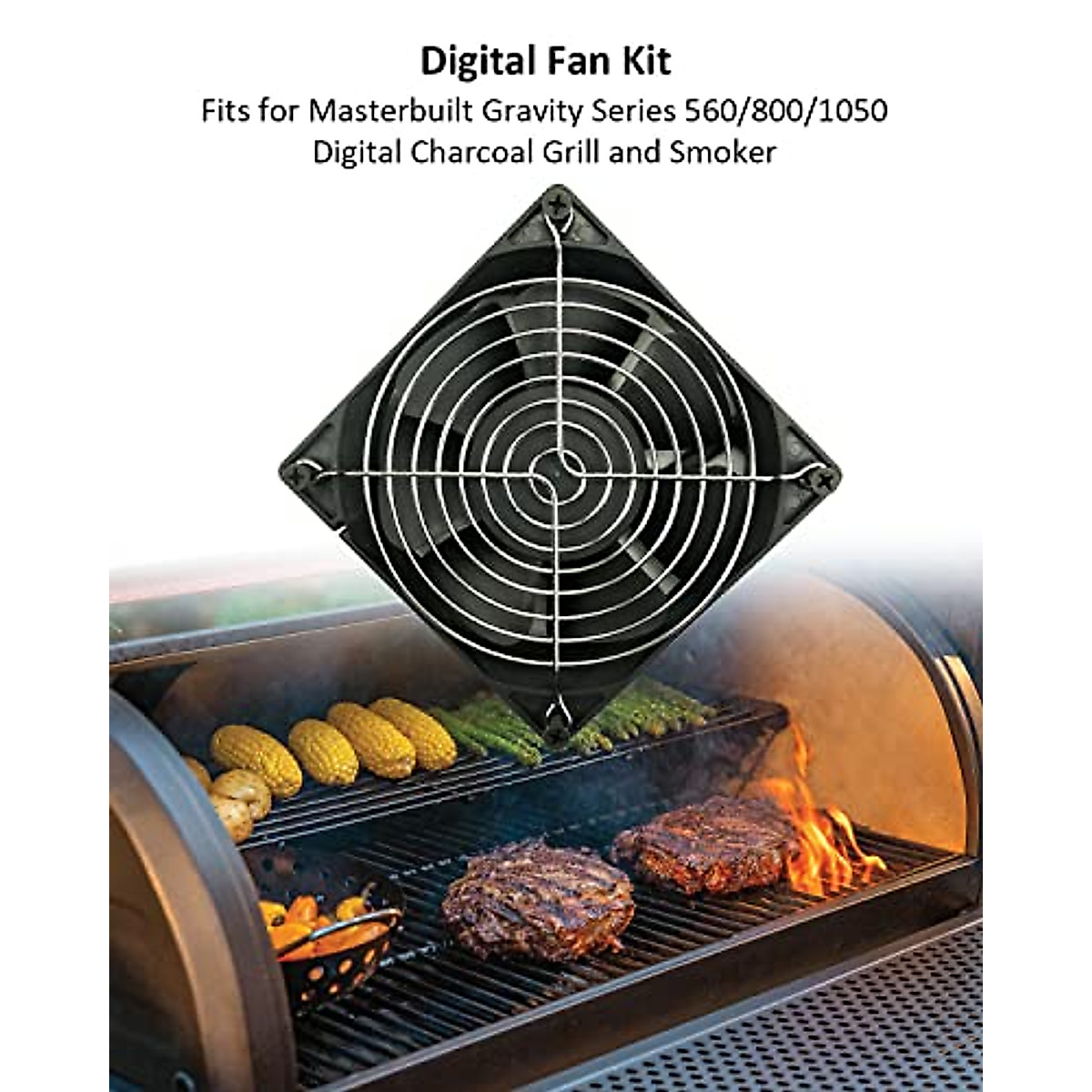 Digital Fan Kit Fits for Masterbuilt MB20040220/MB20041220 Gravity Series 560/1050 XL Digital Charcoal Grill + Smokers,Replace 9904190040