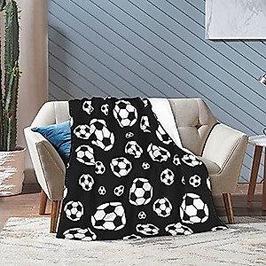 Ujalxwe Soccer Blanket,Soft Warm Lightweight Sofa Bed Throws Blanket All Season for Kids Adults Women Football Gift