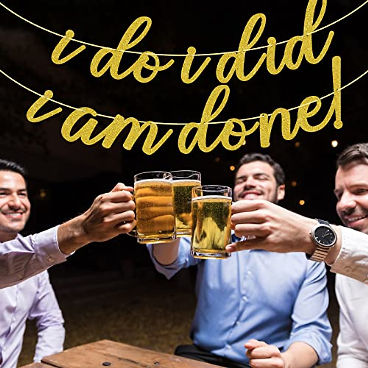 I Do I Did I'm Done Banner, Freedom Party Banner, Break Up Banner, Divorce Party Decorations, Gold Glitter