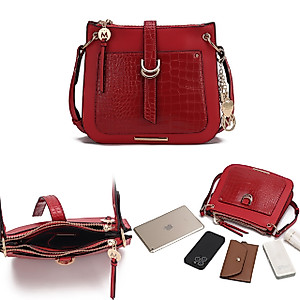 MKF Collection Women's Crossbody Bag, Vegan Leather Crossover Bag, Small Shoulder Bag Handbag by Mia K
