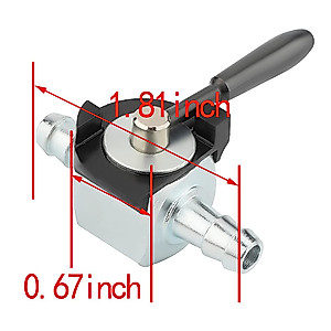 Milttor 1/4" Inline Fuel Shut Off Valve Heavy Duty In Line Cut Petcock Gas Diesel Petrol Fit Oregon 07-403 07403 Fuel Cut Off Valve 1/4 Inch with 2-feet 1/4 Fuel Line