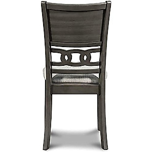 New Classic Furniture Gia Drop Leaf Dining Table with Two Chairs, 42-Inch, Gray