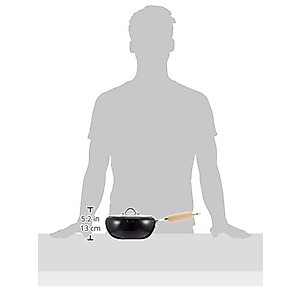 EPOLAS YL-IH20SF Yellow Line Induction Compatible, One-Handed Tempura Pot, 7.9 inches (20 cm) (With Lid)