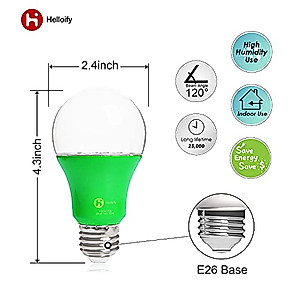 helloify A19 LED Plant Grow Light Bulb, 9W, Equivalent 100W, DIY Horticulture & Indoor Gardening, Growing Light for Indoor Plants, Flowers, Greenhouse, 2 Count, White and Red spectrum(Pink)