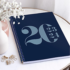 Rileys Planner 2024-2025 18-Month Academic Weekly Planner - Typographic Weekly & Monthly Agenda Planner, Flexible Cover, Notes Pages, Twin-Wire Binding (8 x 11 inch, Pink)