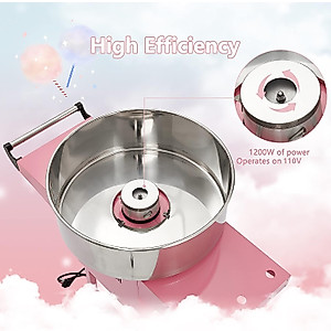 RIEDHOFF Cart Cotton Candy Machine Stainless Steel, PINK