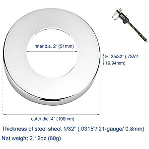 EESC2Y 4-PCs 2" I.D. Pool Ladder Escutcheon Plates, Pool Ladder Rings for 1.9" Inground Pool& Spa Ladder Handrail Tubing- Made of Thickened 304 Stainless Steel