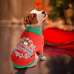 Christmas Dog Shirt Pet Dog Clothes for Small Dogs Boy Girl Holiday Chihuahua Yorkie Dog Outfit Apparel Xmas Puppy Clothing Cat Shirts for Cats Only Costume 2 Pack (X-Small, Shirt)