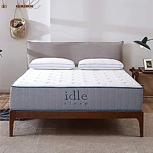 Memory Foam and Innerspring Hybrid Mattress, 14 Inch Double-Sided Cal-King Size Mattress with 2 Bonus Pillows, Flippable Mattress with Breathable Soft Fabric Cover, Bed-in-a-Box, Medium and Firm