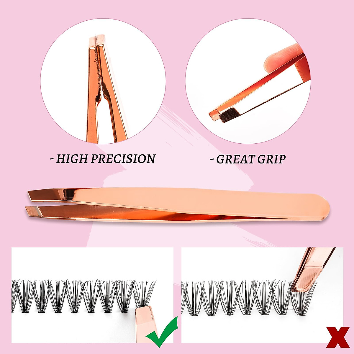 Crislashes DIY Extension Kit - 168 PCS 8-16mm Mixed Lashes, Lash Bond and Seal, Applicator, Reusable Cluster Lashes Home Use (KIT 03)