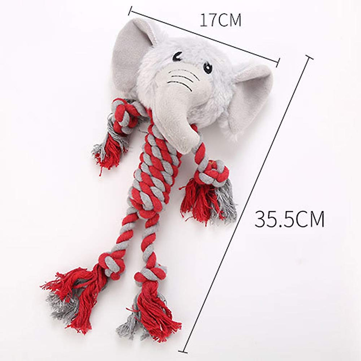 N/ hionre Sound Squeaky Interactive Toys for Pets, Animals Shape Cotton Rope Plush Doll Chewing Scratching Toy for Pet Dog Cats Elephant