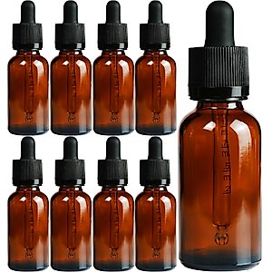 XPRS Nutra Empty 1 Ounce Glass Tincture Bottles With Dropper - 30 mL Glass Bottle With Dropper - Premium Small Bottles for Liquids Ideal as Droppers for Oils (Amber, 24 Count (Pack of 1))