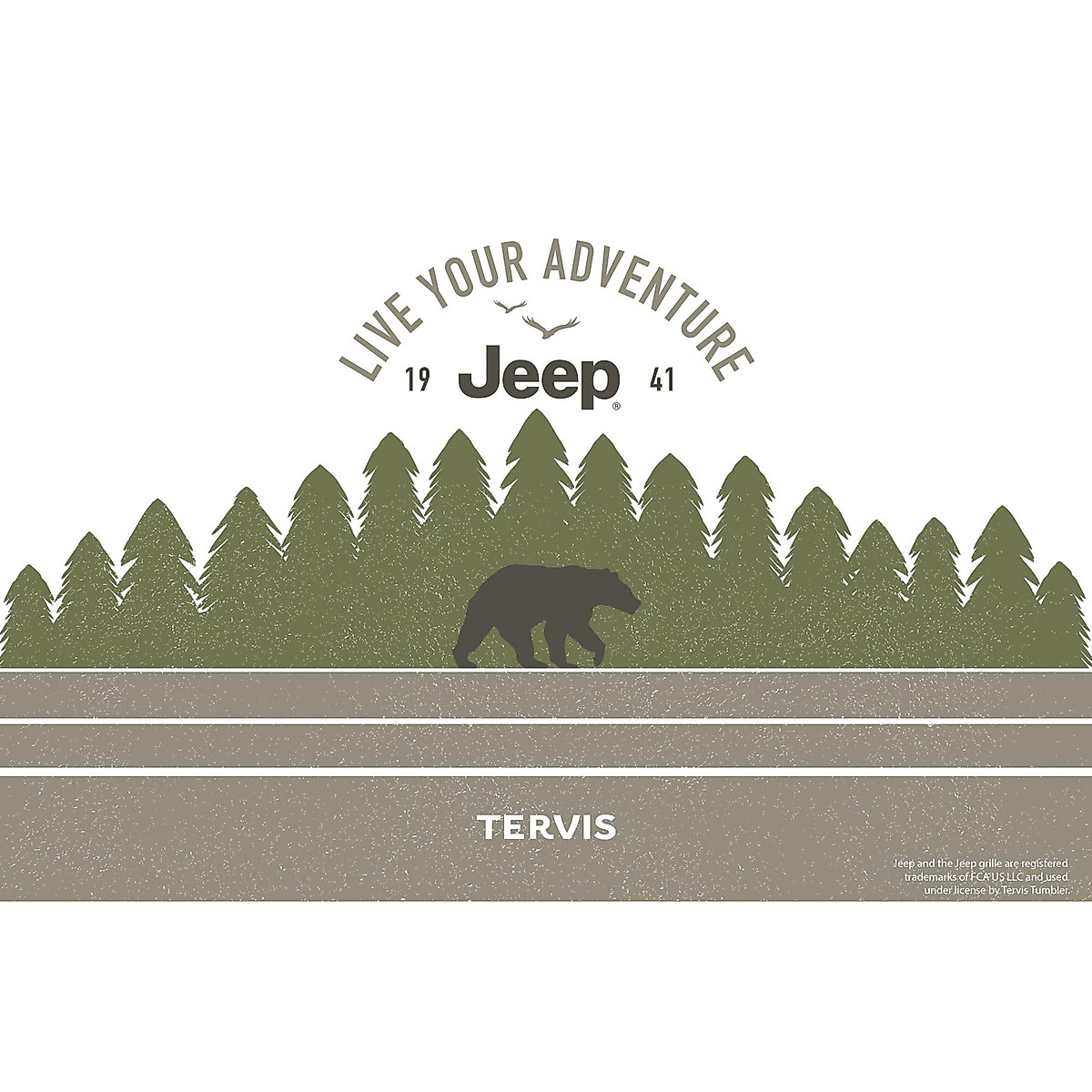Tervis Traveler Jeep Live Your Adventure Triple Walled Insulated Tumbler Travel Cup Keeps Drinks Cold & Hot, 20oz, Stainless Steel